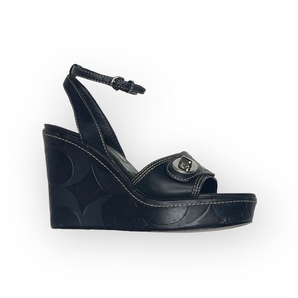 Coach | Shoes | Coach Kerilyn Logo Embossed Turnlock Platform Wedge ...